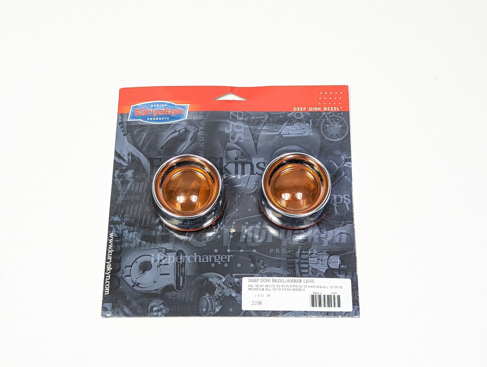 Kuryakyn 2108 Chrome Deep Dish Bezels Amber Lenses Bullet Turn Signals ...