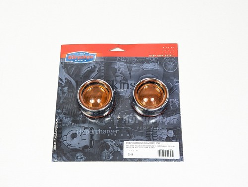 Kuryakyn 2108 Chrome Deep Dish Bezels Amber Lenses Bullet Turn Signals ...