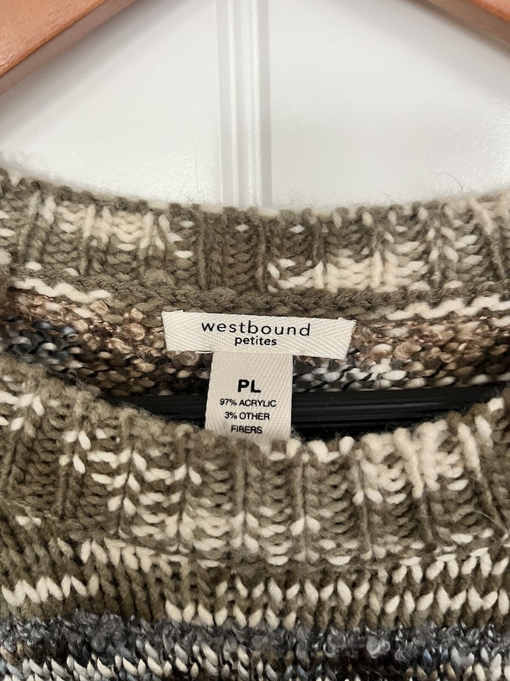 Cute Multi colored striped Westbound Petites Sweater, Women's Size ...