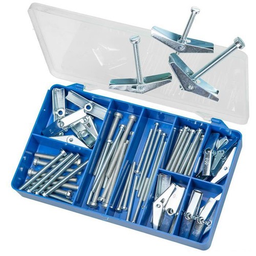 Qty 2 Assortment Kit 60 Piece M4 - M6 Spring Toggle Anchor Zinc Torres ...