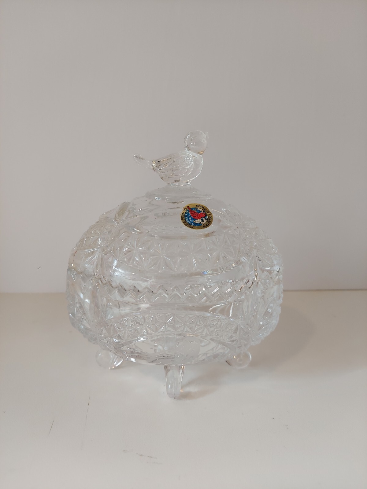 Vintage Hofbauer Byrds Crystal Bird Covered Candy Dish | eBay