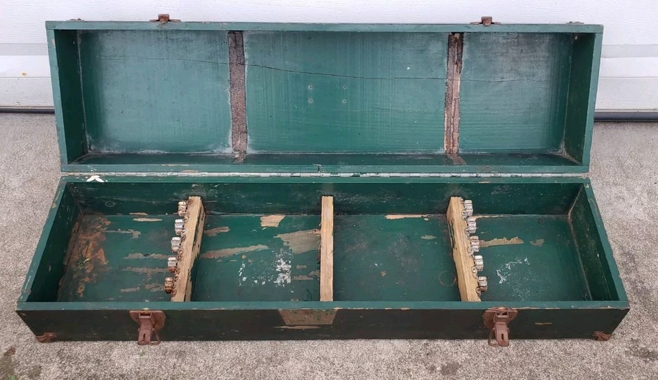 Antique Vintage Archery Box Bow Arrow Wooden Carrying Case Hunting ...