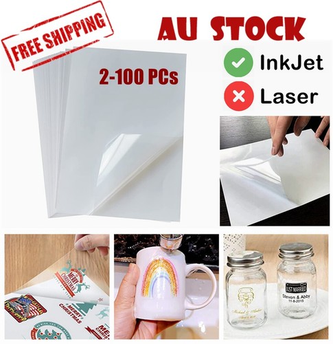 A4 Transparent Clear Glossy Self Adhesive Sticker Paper Label Inkjet ...