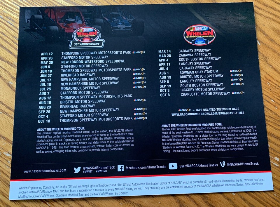 Whelen Modified Tour - Whelen Southern Modified Tour - Whelen Postcards ...