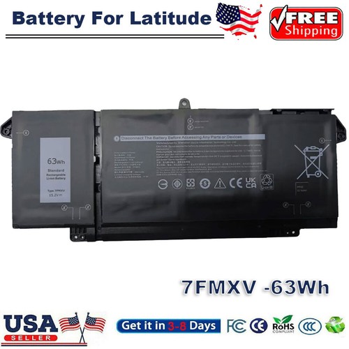 7FMXV Battery For Latitude 5320 7320 7420 7520 9JM71 0TN2GY TN2GY 63Wh ...