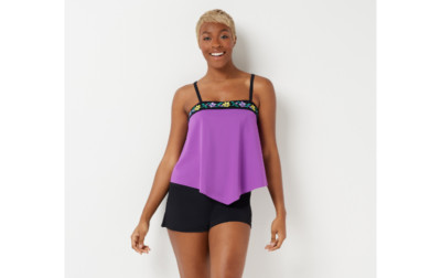 Fit 4 U Embroidered Bandeau Tankini with Short Purple Size 8 A350541 ...