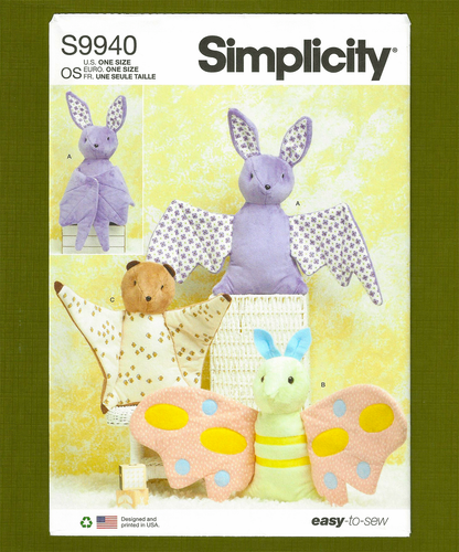 Easy Plush Toys Sewing Pattern~Butterfly, Flying Squirrel, Bat ...