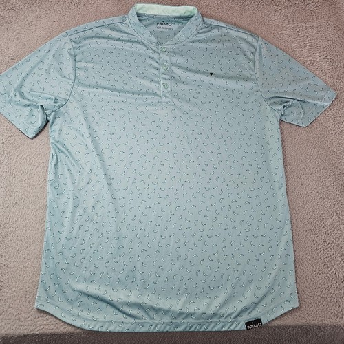 Primo Polo Shirt Men's 2XL Bananas Golf Henley Stretch Performance ...