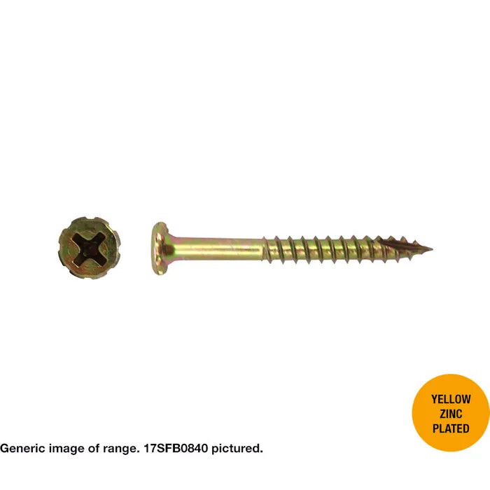 T17 Yellow Zinc Flower Head Fibre Cement Screw 8g x 40mm - Box of 1000 ...