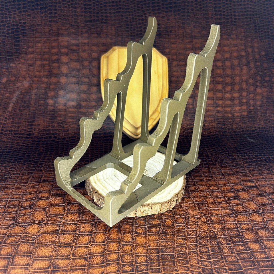 Two Knife Display Stands- 3D Printed Wood PLA - Holds 4 Knives (NOT ...