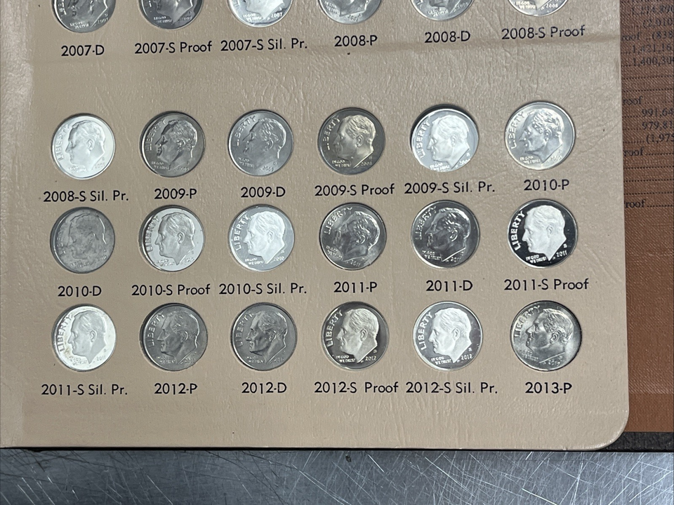 ROOSEVELT DIMES INCLUDING PROOF ONLY ISSUES DANSCO BOOK COMPLETE-210 ...