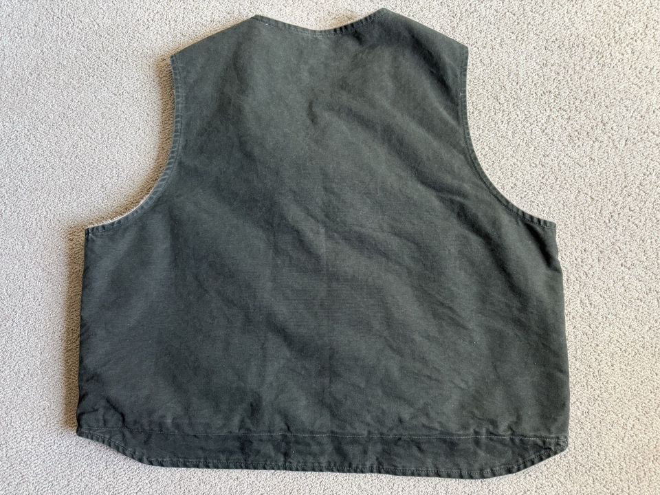 Carhartt Vest Mens Loose Fit GREEN Canvas Full-Zip Sherpa Lined 3XL | eBay