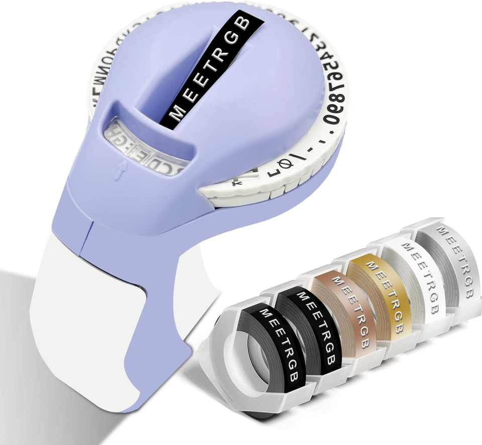 Embossing Label Maker Machine with Tapes, Retro Embossed Label Maker ...