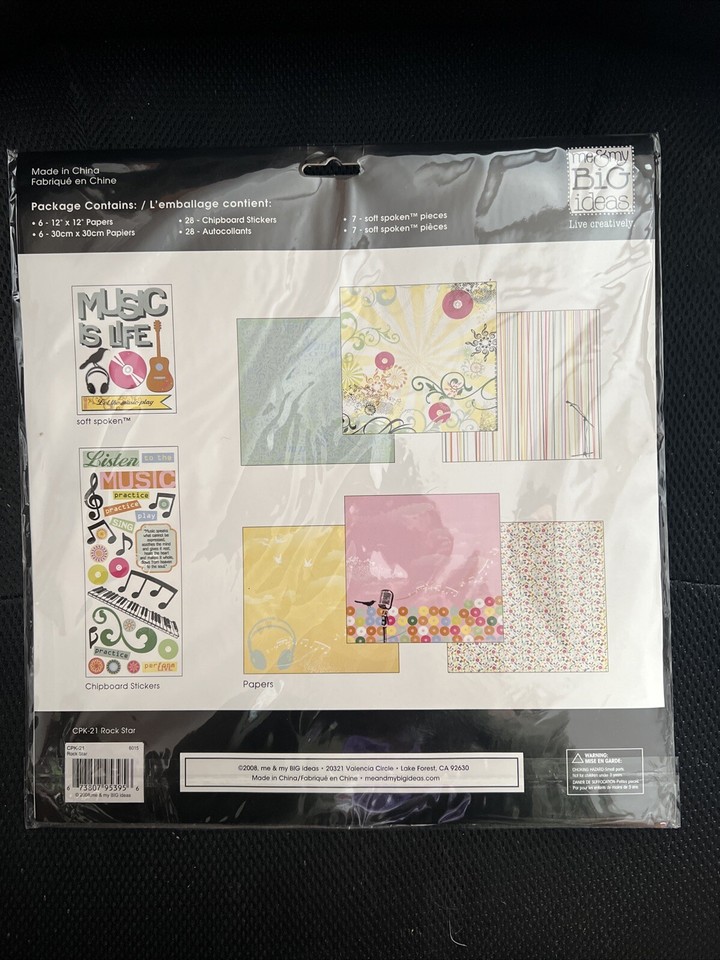 Music Scrapbook Embellishments Kit Me & My Big Ideas Paper Stickers ...