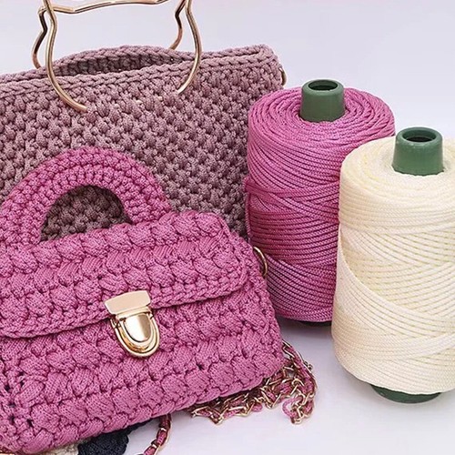 250g Crochet Yarn Ice Silk Chunky Rope Thread Hand Knitting Bag Hat ...