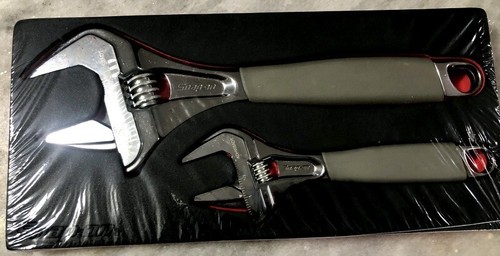 NEW Snap-on 2pc Dark Titanium 8 & 12in Wide Mouth Adjustable Wrench ...
