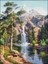 Waterfall mountains - DIY DMC Chart Counted Cross Stitch Patterns ...