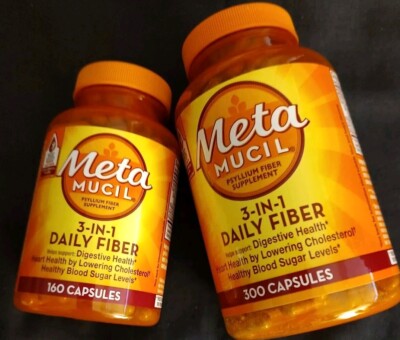 2 Pack Metamucil Meta Mucil 3 in 1 Capsules 460 TOTAL Fiber Digestive ...