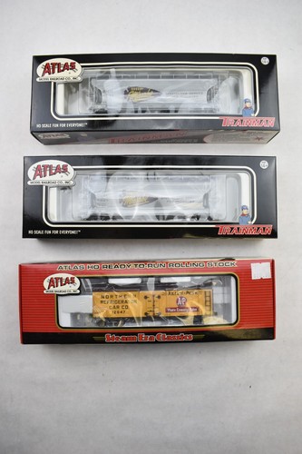 Lot of 3 Atlas HO Scale Train Cars - 6128-2 Reefer, 942 Hopper, 941 ...