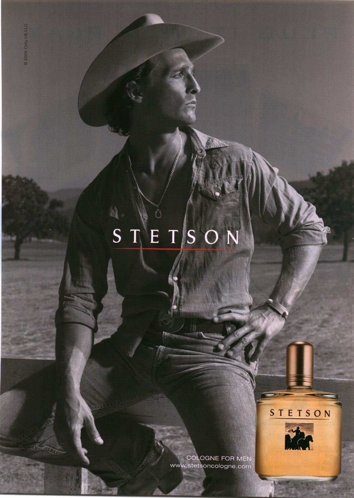 2004 PRINT AD - STETSON COLOGNE AD - MATTHEW McCONAUGHEY SEXY COWBOY ...