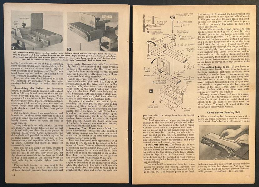6 x 48 Belt Sander 1961 HowTo build PLANS Fits SHOPSMITH No Welding | eBay
