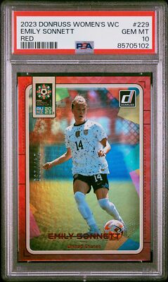 2023 Donruss FIFA Women's World Cup Emily Sonnett #229 RED / 299 PSA 10 ...