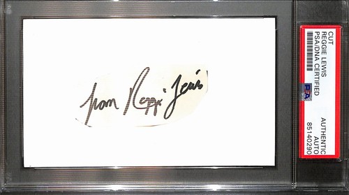 Reggie Lewis Autographed/Signed Cut 3x5 Index Card Boston Celtics PSA ...