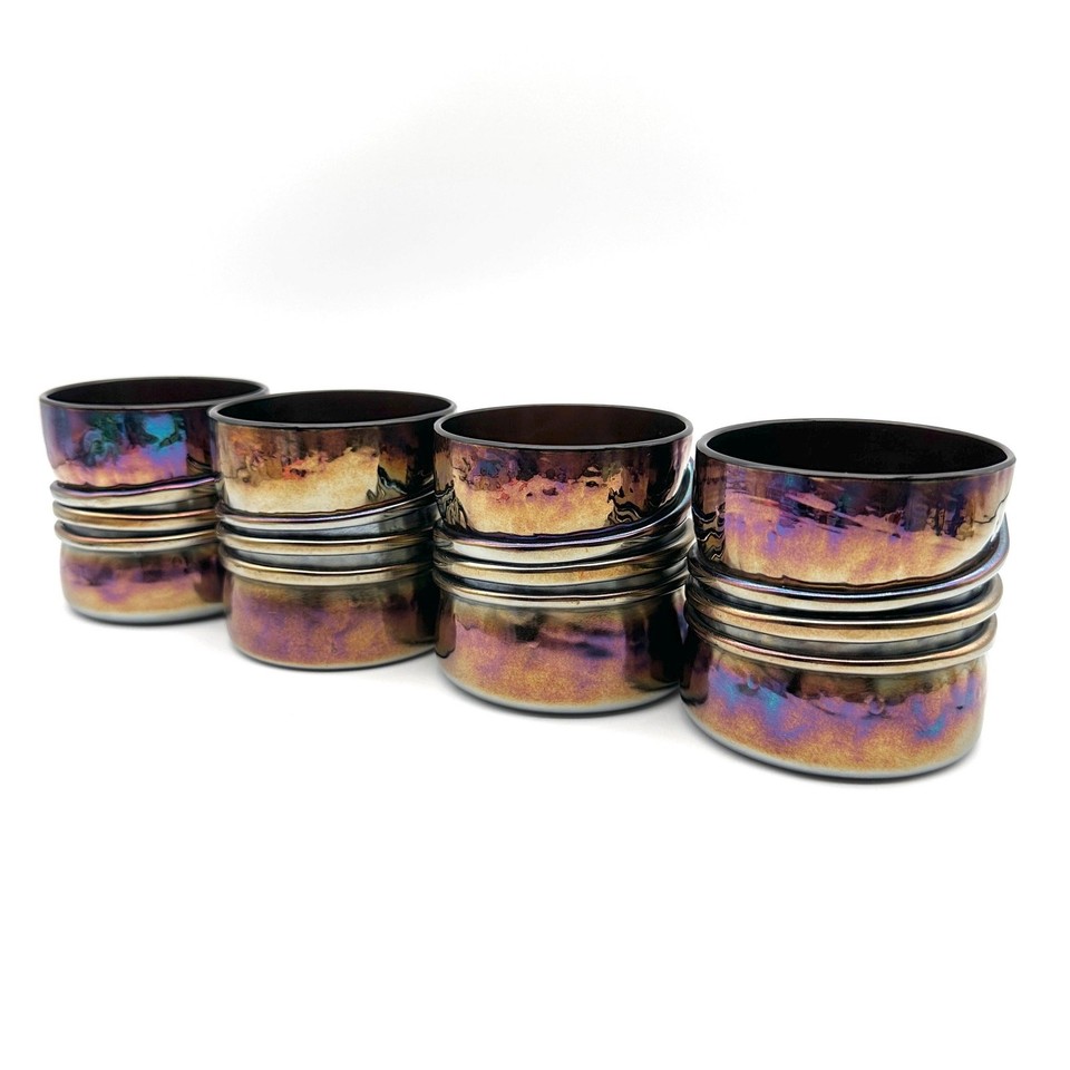 Esteban Prieto Signed 1980s Iridescent Art Glass Tumblers, Set of 4, 3 ...