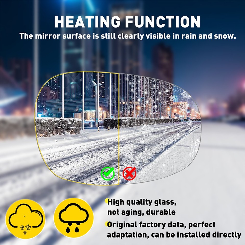 Right Side Mirror Glass 2009-13 Heated E81 For BMW E90 E91 E92 325i ...