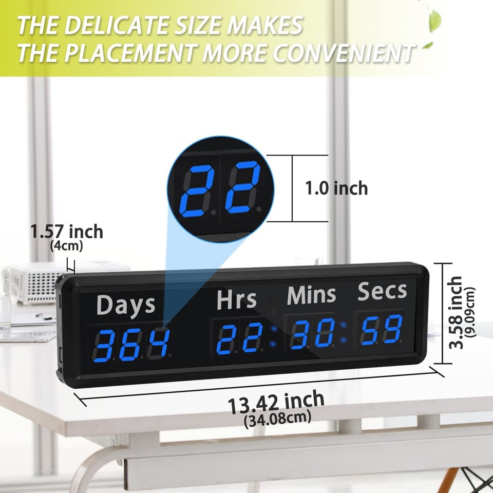 LED Countdown Clock, 999 Days, 23 Hours, 59 Minutes, 59 Seconds, Event ...