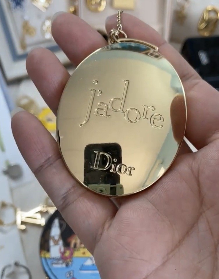 Rare Dior Jadore Vip Gift Gold Pocket Mirror Locket with gold chain | eBay