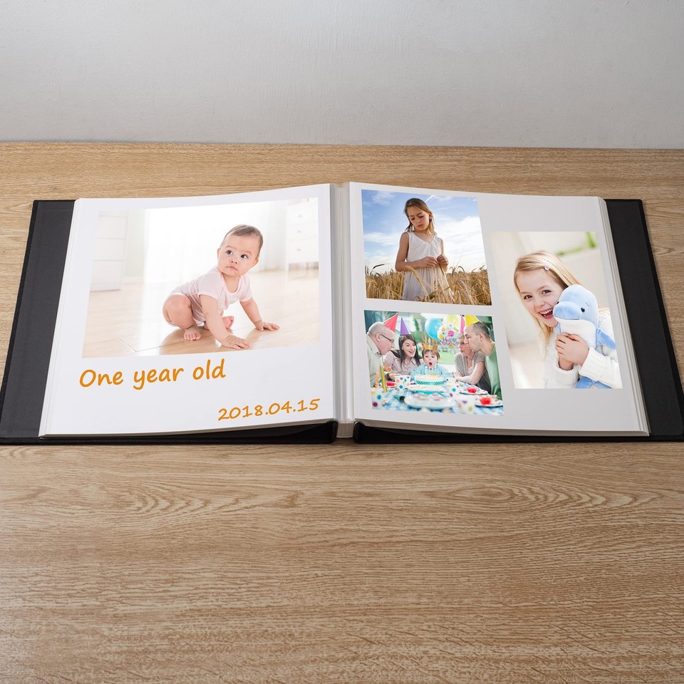 Large Photo Album Self Adhesive Scrapbook Album for 11"x10.6" 40Pages ...