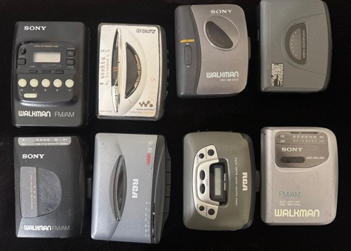 Lot of 7 SONY 1 RCA Walkman Cassette Players - For Parts or repair “as ...