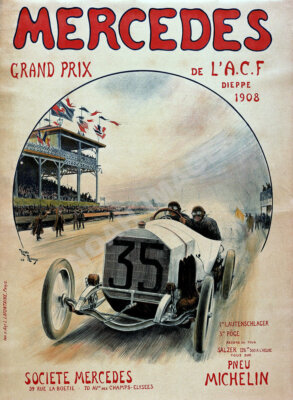 Mercedes Grand Prix ACF vintage auto race poster 16x20 | eBay
