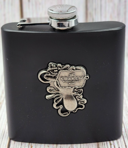 KRAKEN Black Spiced Rum Stainless Steel 6 oz. Hip Flask | eBay