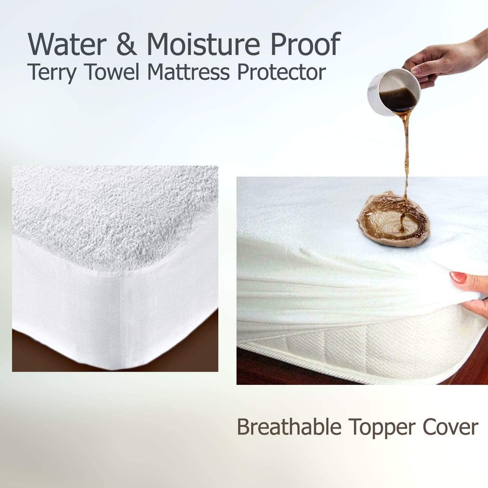 Double Size Waterproof Washable Mattress Protector Terry Wet Sheet ...