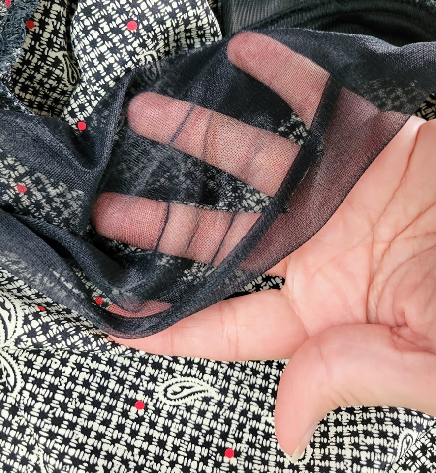 Vtg VLP Petites Cream & Black Patterned Dress w Red Acc & Border Trim ...