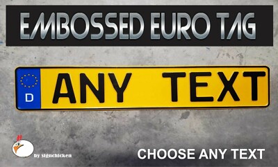 YELLOW VW european German car license plate tag bmw audi porsche tessla ...
