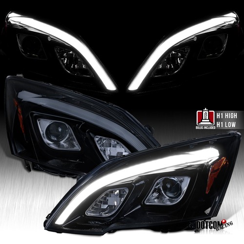 Fit 2007-2011 Honda CRV CR-V Black Smoke LED Bar Projector Headlights ...