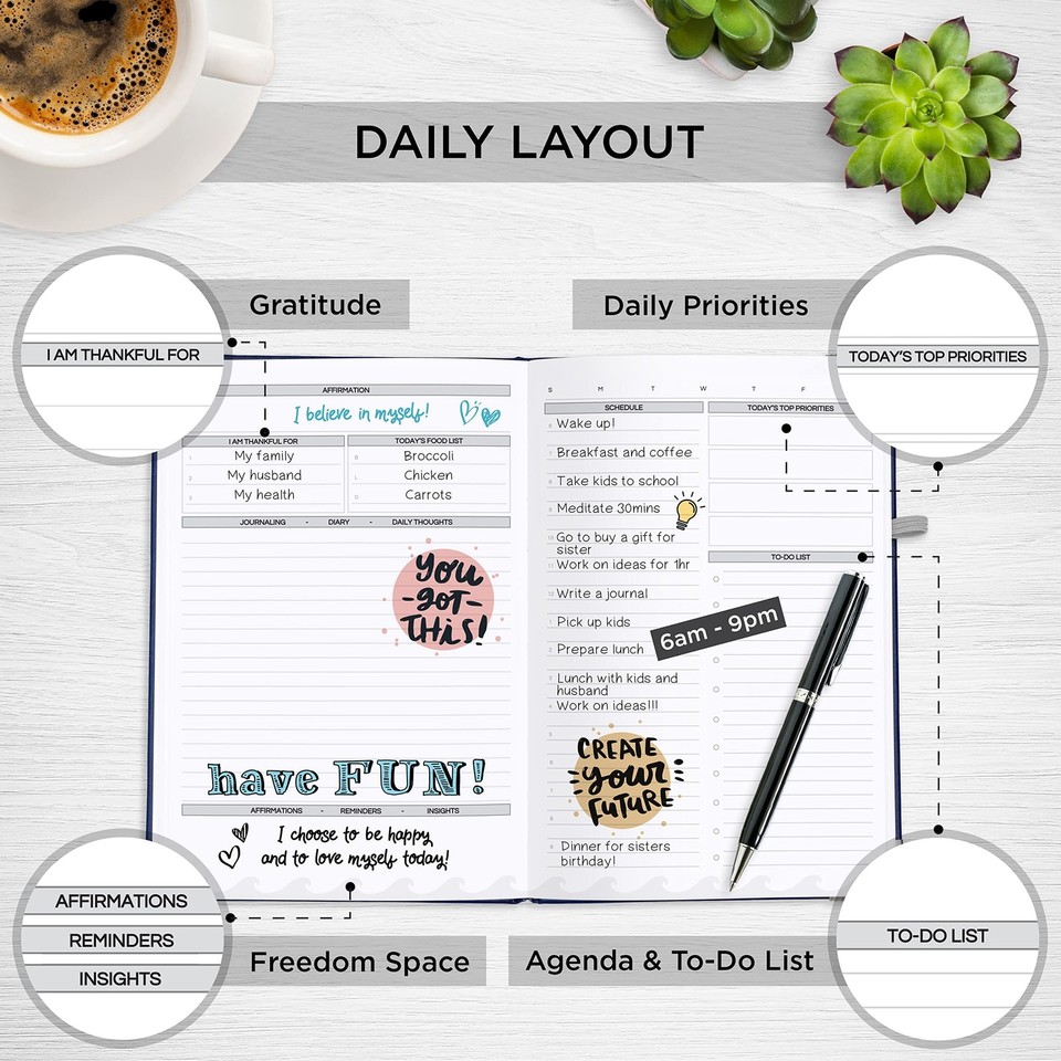 90 Day Organizer& Journal Combo - Focus Planner for Busy Lifestyles ...