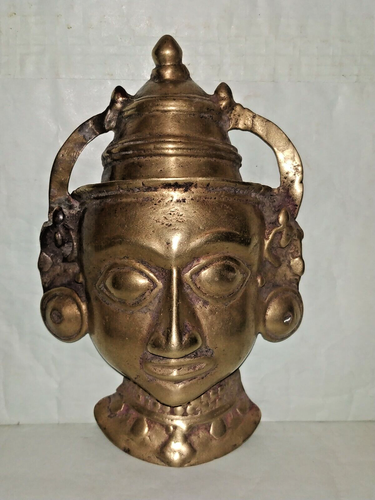 Traditional Indian Ritual Bronze Mask of Goddess Parvati Collectible ...