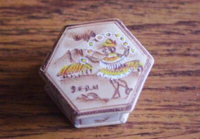 Vintage PERU Leather TRINKET BOX - Travel Mini Souvenir - Llama Folk ...