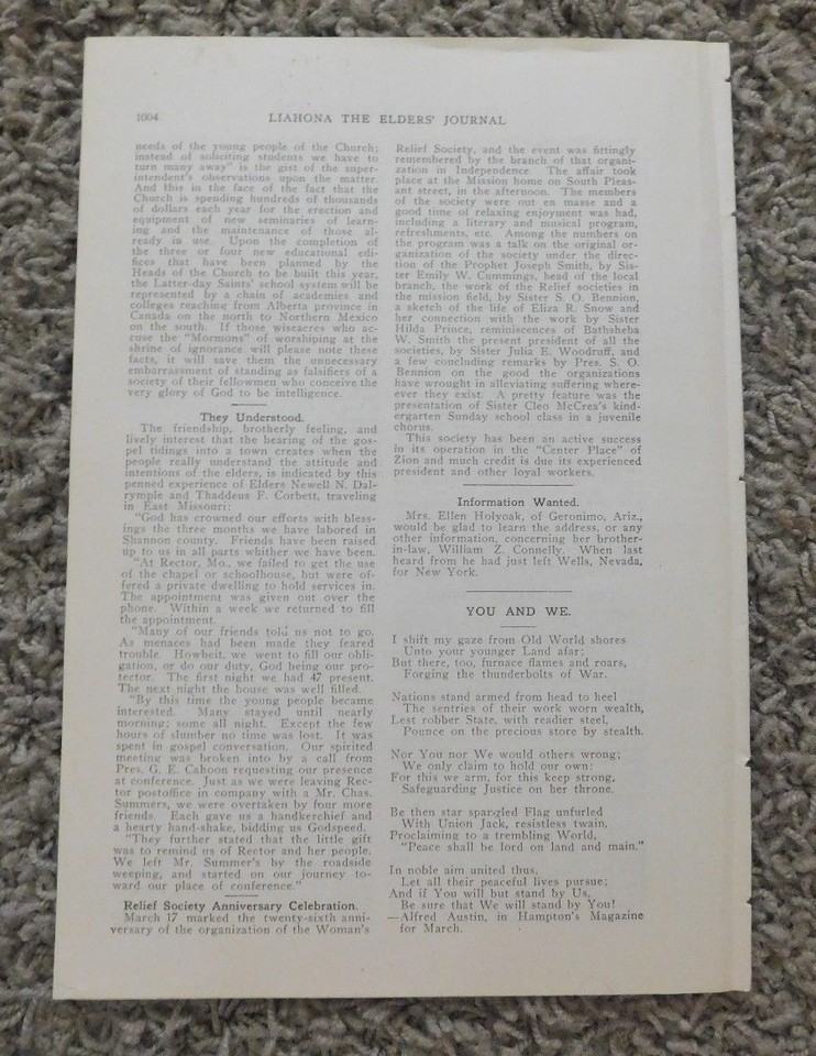 1909 March 27 LIAHONA the ELDERS JOURNAL LDS Mormon Magazine Vol 6 No ...