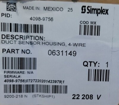 Industrial Fire Protection - Simplex Duct Detector