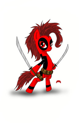Dead pony stand deadpool My Little Pony anime art 11x17 brony print Dan ...