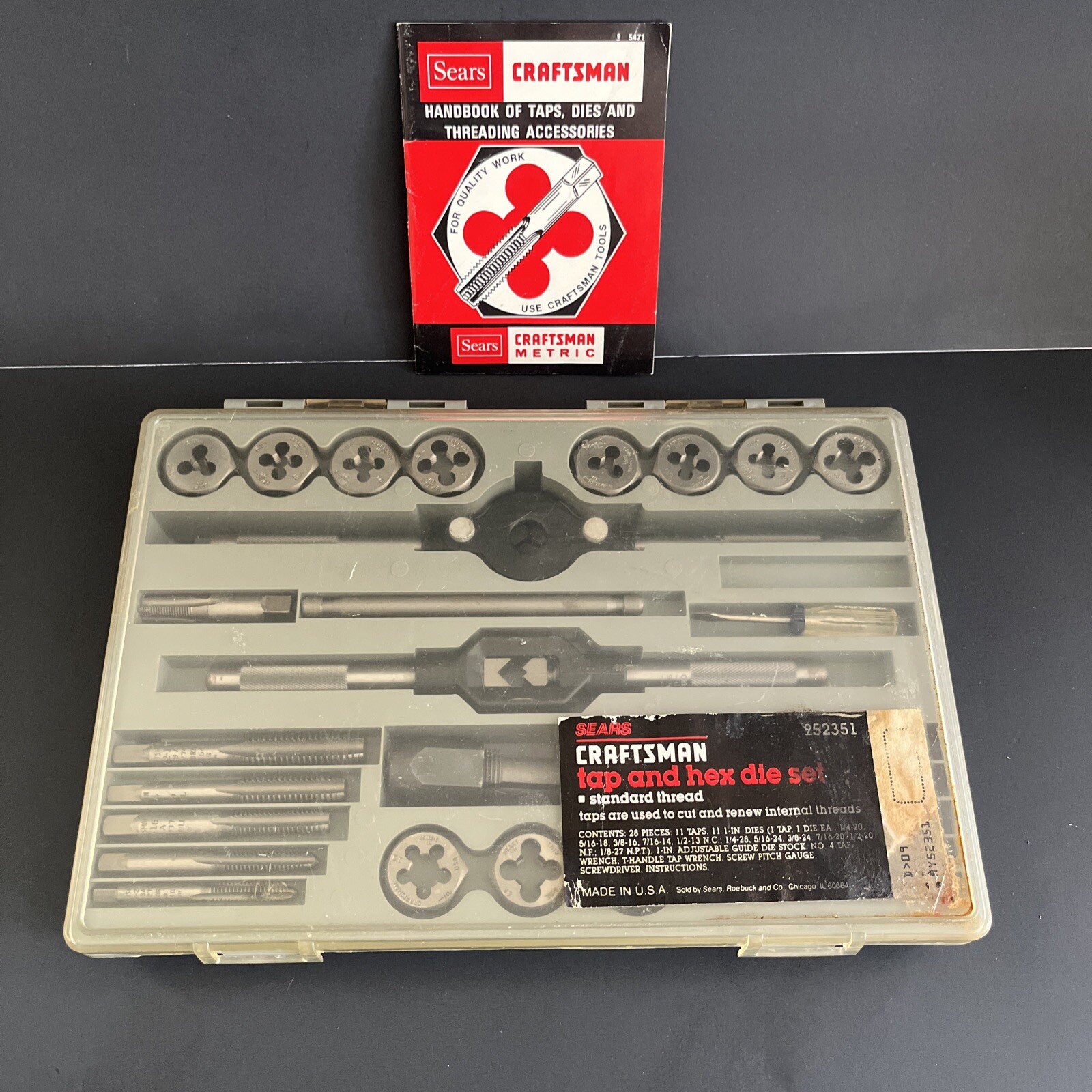 Vintage Craftsman Tap and Hex Die Set No. 952351 USA 27 piece | eBay