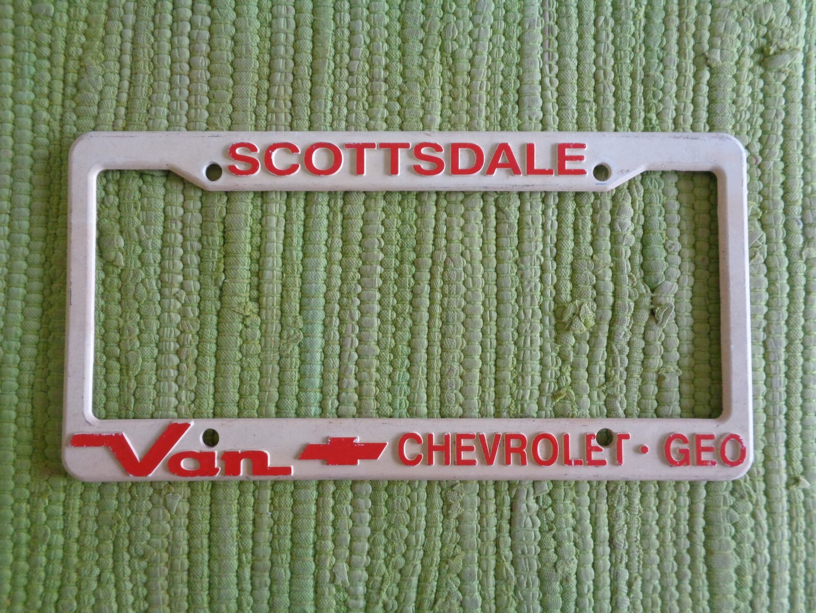 Vintage Van Chevrolet Geo Dealer LICENSE PLATE FRAME Scottsdale Arizona ...