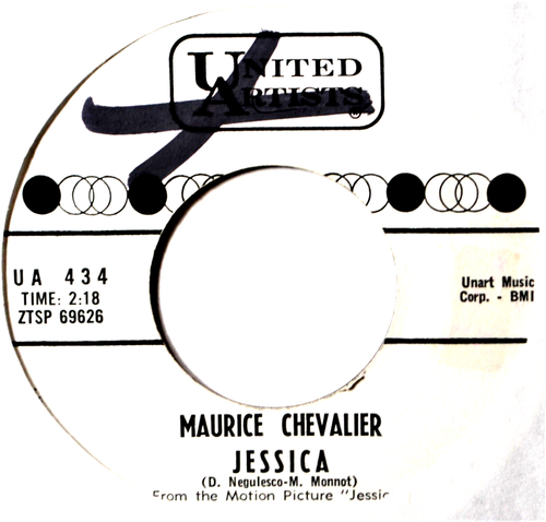 Maurice Chevalier Jessica / The Vespa Song NM DJ Promo Pop Vocal 45 7 ...
