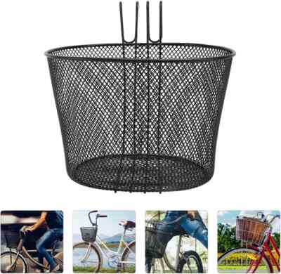 METAL MESH BICYCLE BASKET FRONT HANDLEBAR BIKE BLACK SHOPPING BASKET ...