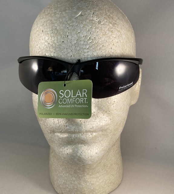 Solar Comfort Sunglasses Advanced UV Polarized Black 1/2 Rim Brown Lens ...